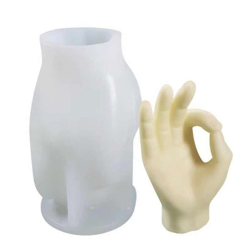 3D Finger Candle Silicone Mold OK Hand Gesture Plaster Mold Victory ...